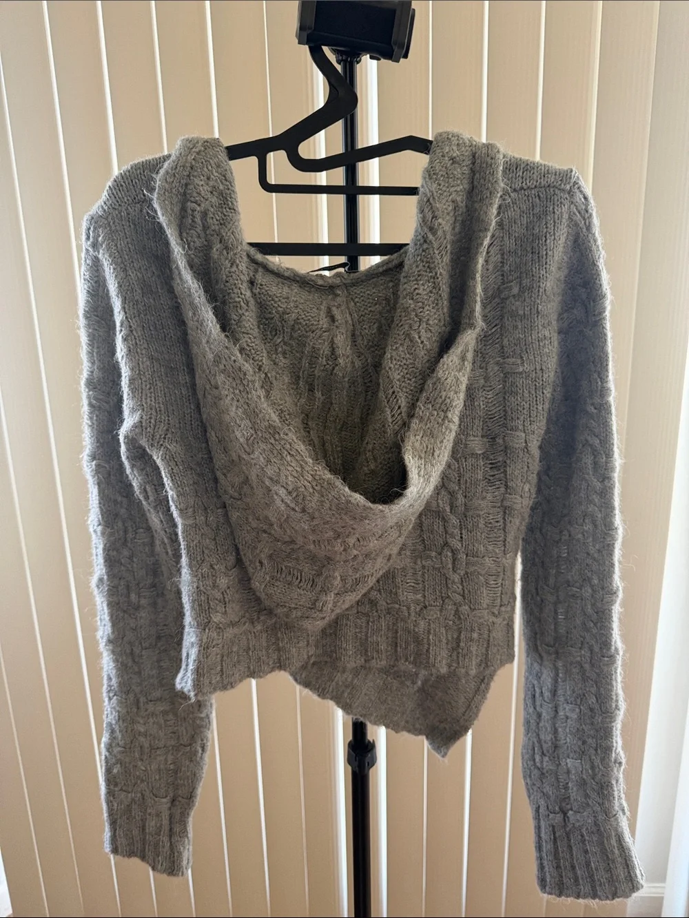 Zara | Sweaters | Zara Light Gray Cableknit Wrap Vneck Sweater | Poshmark